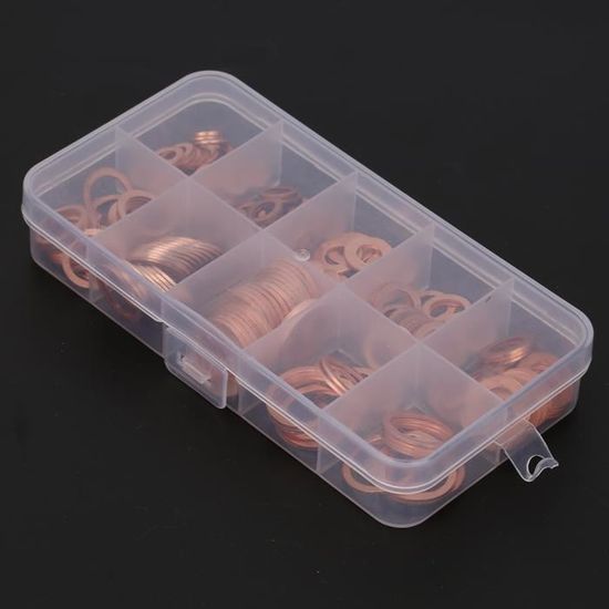 Rondelle plate 200pcs M5-M14 Rondelles en cuivre massif Anneau plat ...