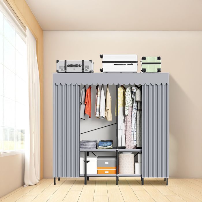 Yakimz Armoire de Rangement Chambre - anti-poussière - Revêtement tissu ...