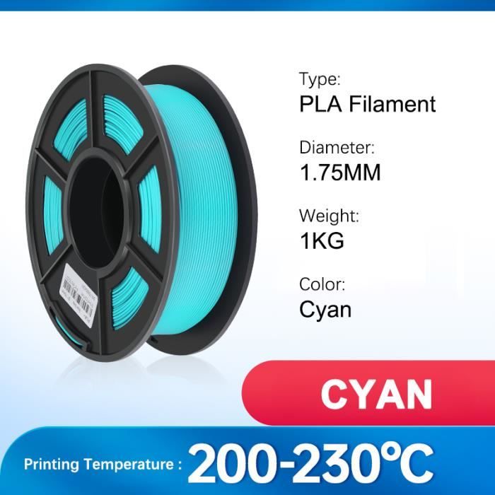 Cyan - Filament PLA de deuxième génération pour imprimante 3D, matériau ...