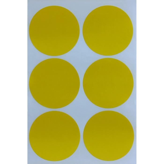 Gommettes Étiquettes Autocollantes Rondes Jaune Environ 5cm (50mm) 12 ...