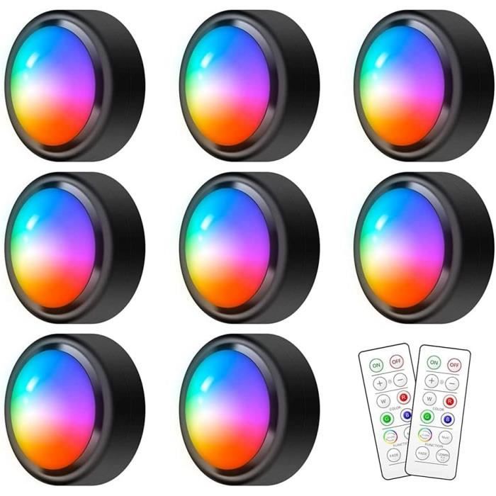 Lumières Led Rvb 16 Couleurs Avec Télécommande À Piles Pour Placard ...