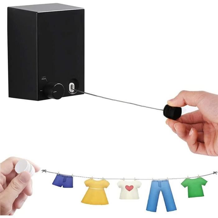 Étendoir à linge rétractable à fixation murale robuste pour intérieur ...