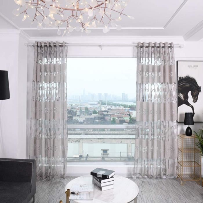 Rideau Voilage Blanc Rideau Blanc Voile Net Rideaux Moderne Panneaux ...
