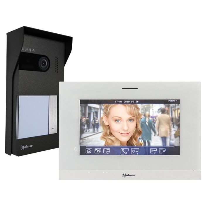Interphone vidéo - Golmar - Kit Light SOUL - Moniteur 7 pouces - 4 fils ...