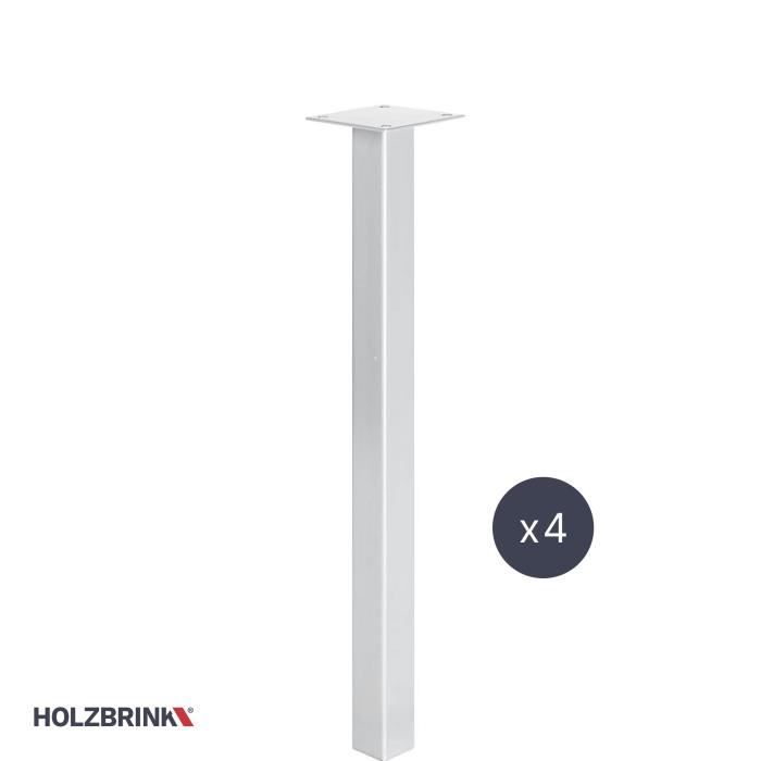 Lot de 4 pieds de table en acier - HOLZBRINK - profil 40x40mm - hauteur ...
