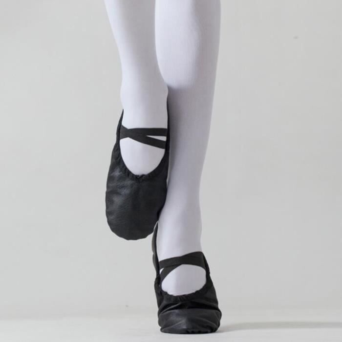 Femmes Classique Oxhide Semelle Souple Ballet Pantoufles Danse ...