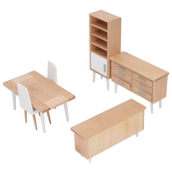 Ensemble de meubles de maison de poupée en bois MXZZAND - échelle 1:12 - 6 pièces - Cdiscount ...