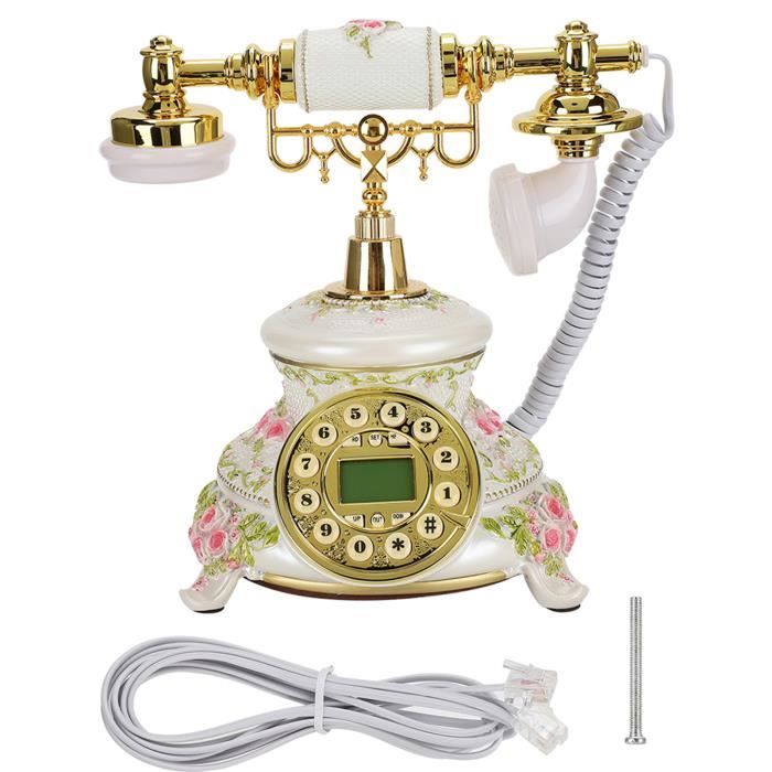 Téléphone rétro européen avec fonction FSK/DTMF, téléphone à cadran ...