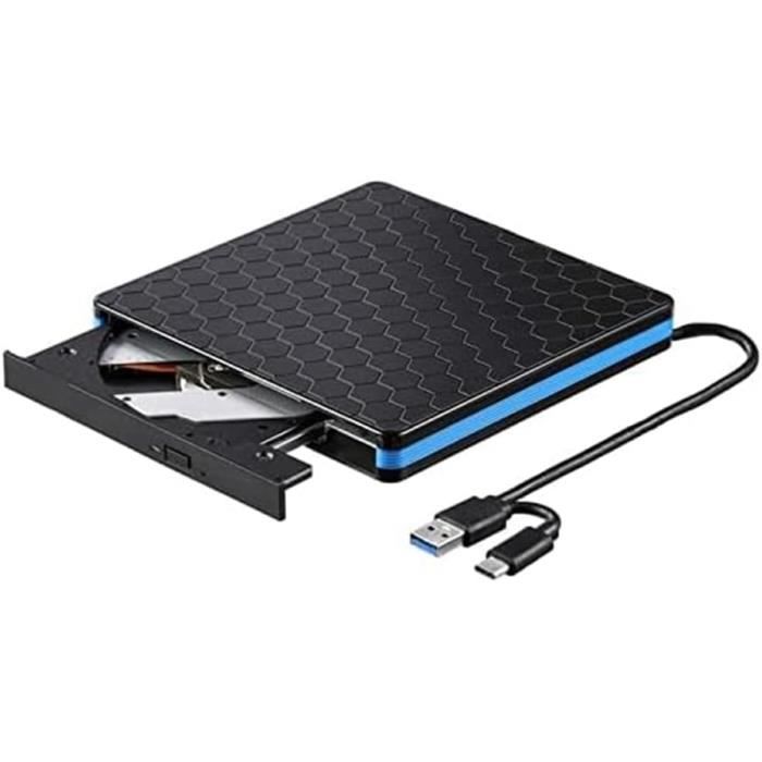 Lecteur DVD optique externe Type-C USB 3.0 2 en 1 lecteur CD-DVD ...