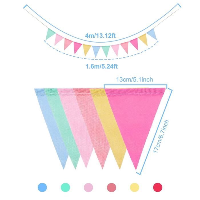 Guirlande de Fanions 5 x Drapeaux de Triangle Bannière de Fanion ...
