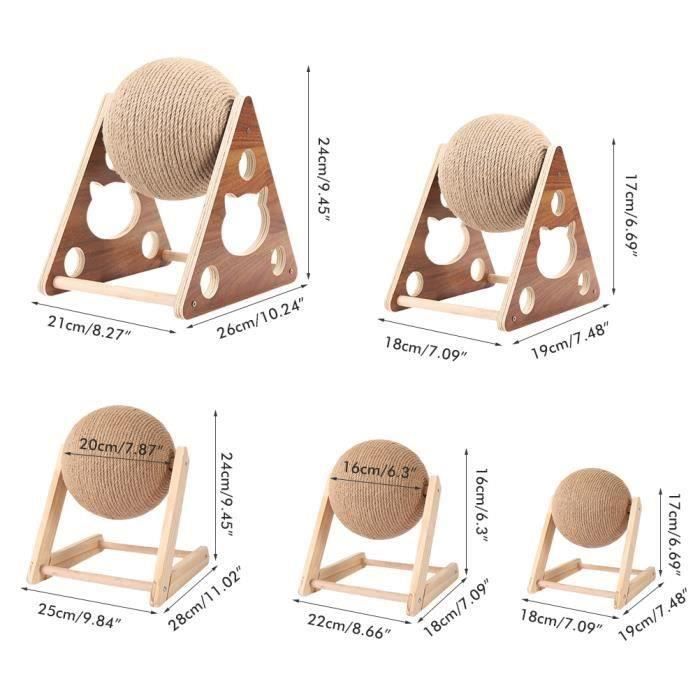Arbre Chats en Bois Sisal Corde Boule Gratter Griffe de Meulage de Chat ...