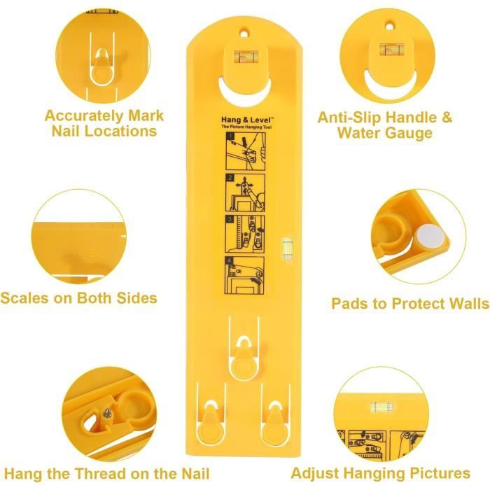 Outil de Suspension de Photos avec Niveau à Bulle Cintre pour Tableau ...