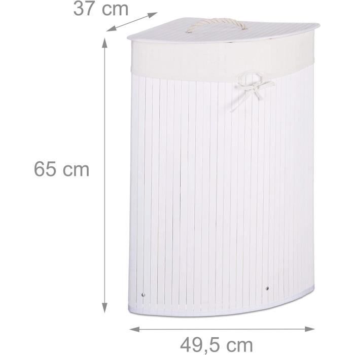 10019052 Panier À Linge Pliant Corbeille Pliable Rectangle En Bambou 64 ...