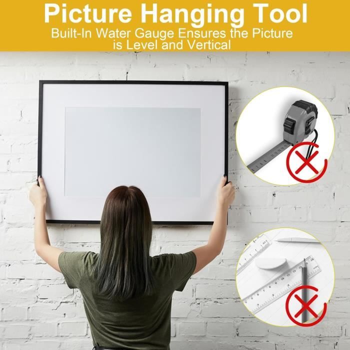 Outil de Suspension de Photos avec Niveau à Bulle Cintre pour Tableau ...