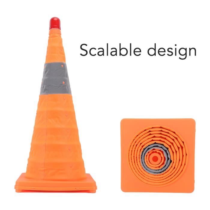 Cône de signalisation - EJ.LIFE - 60 cm - Pliable - Avec voyant d ...