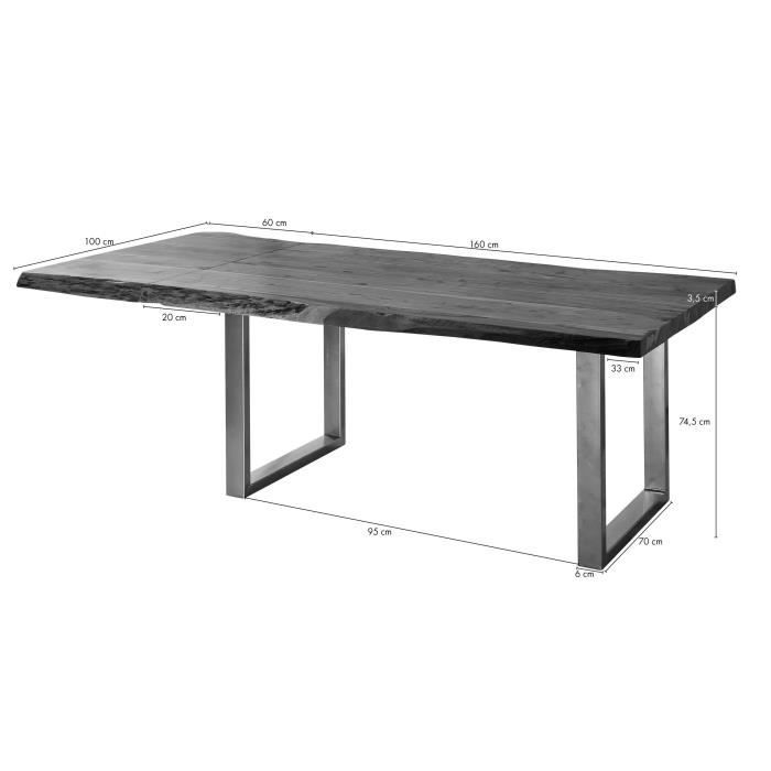 Table à manger extensible 240x110 Acacia laqué Noisette FREEFORM N° 21 ...