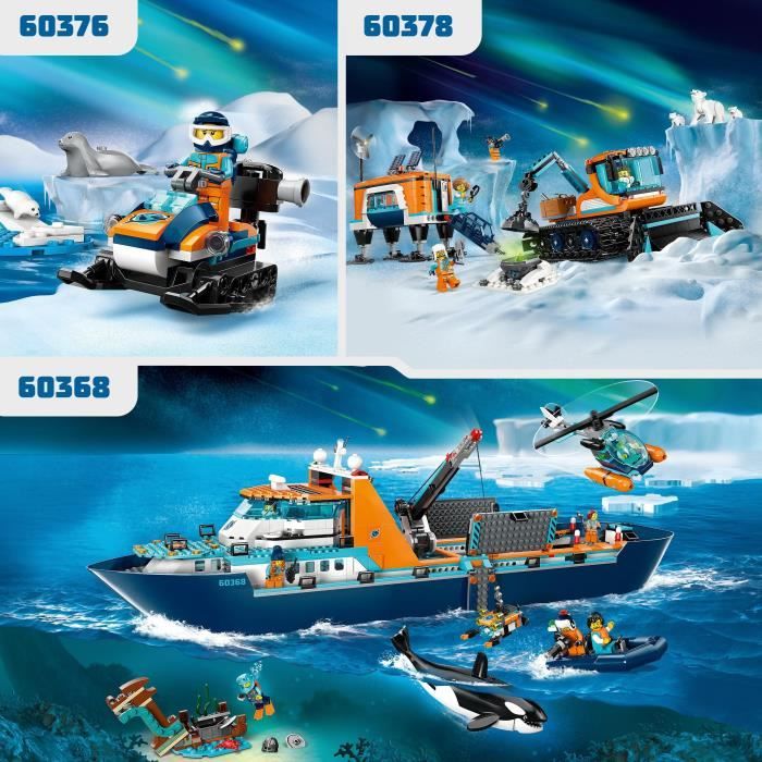 LEGO® City 60376 La Motoneige d’Exploration Arctique, Jouet avec ...