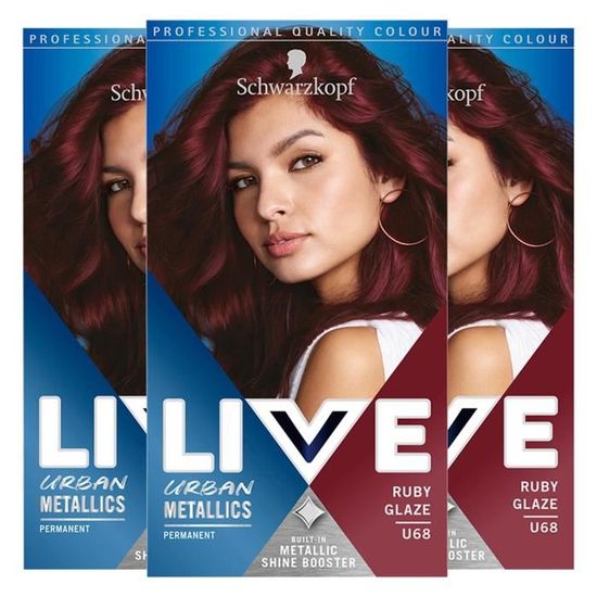 3x Schwarzkopf Live Intense Urban Metallics Permanent Hair Dye, U68 ...