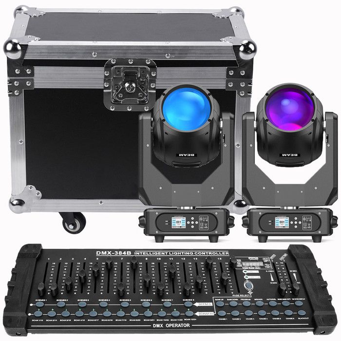 U'king 2PCS 400W Jeux de Lumiere DJ 48 + 8 Prisme - Lyre LED RGBW DMX ...