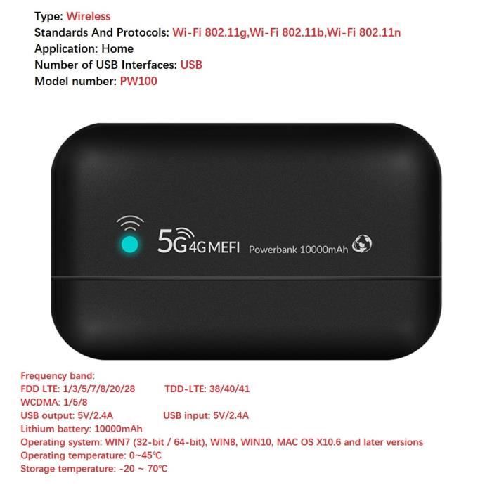 Routeur mobile - Routeur mobile WiFi portable H30, CAT4, 150Mbps, LAN ...
