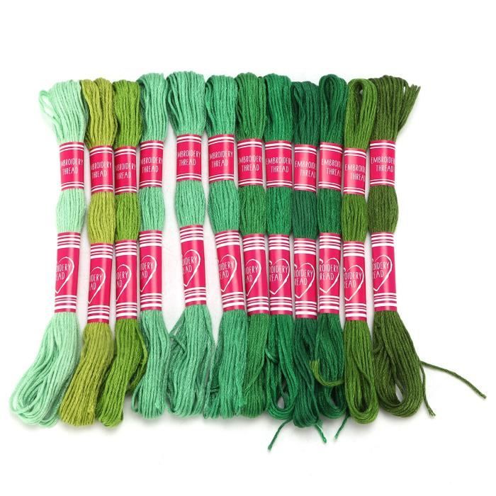 Fil De Broderie 12Pcs Fil À Broder Ligne De Polyester Couleur Vive ...