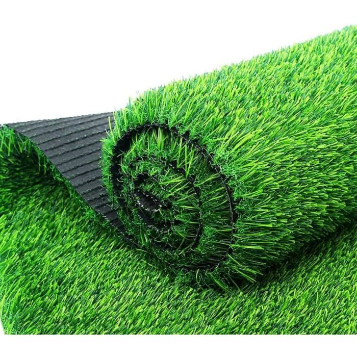 Tapis de gazon artificiel avec trous de drainage et support en caoutchouc intérieur extérieur ...