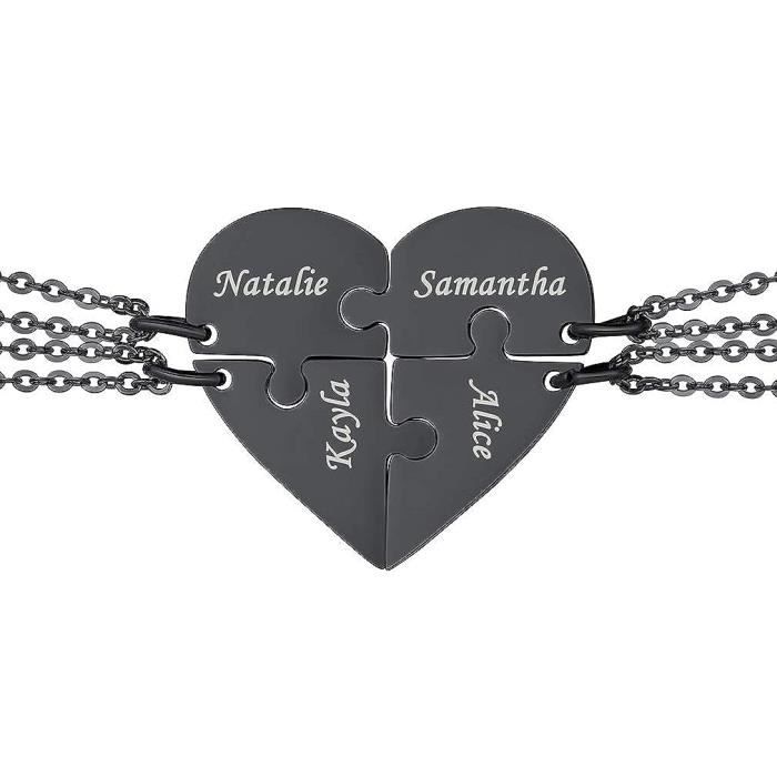2-3-4-5-6 Pièces Collier D’Amitié Bff Prénoms Personnalisable,2-6 ...