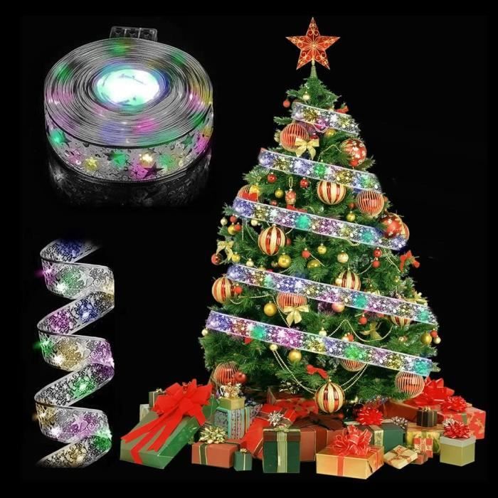 Lumières de Ruban de Sapin de Noël, 5M Décoration de Noël Ruban ...