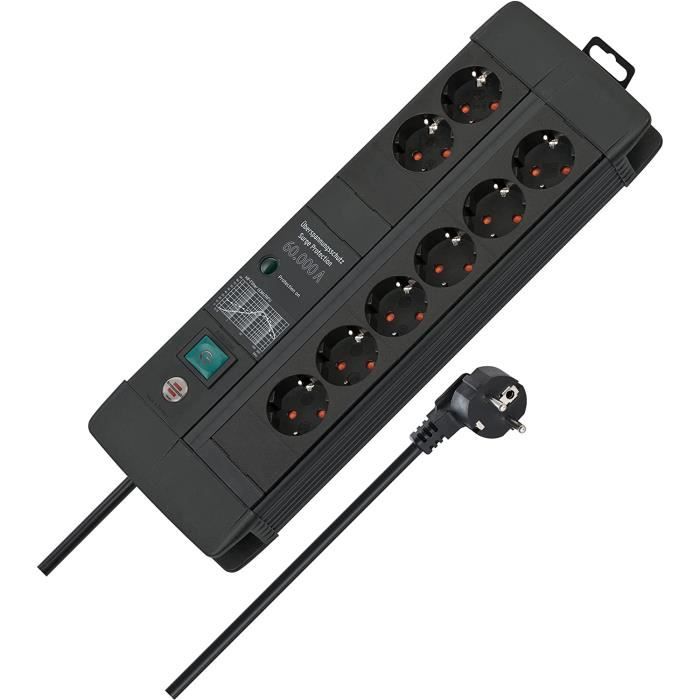 Premium-Line Bloc multiprise 8 Prises avec Protection Contre Les ...