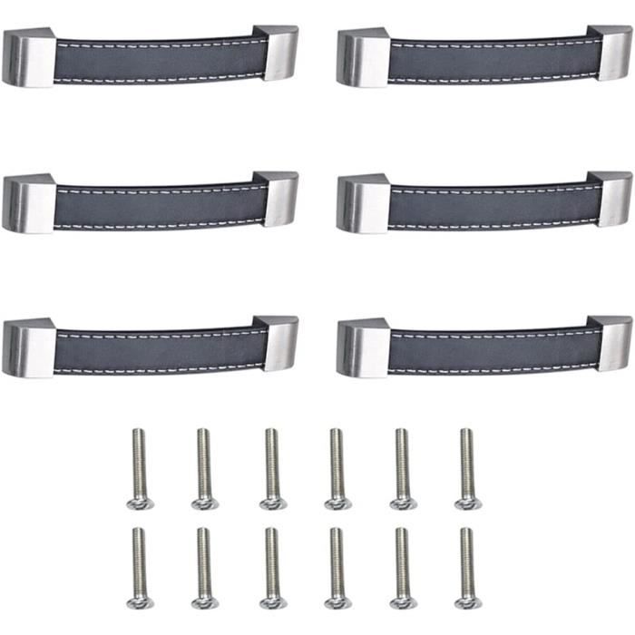 Poignées en Cuir 6 Pièces Poignet de Porte Cuisine Armoire Porte ...