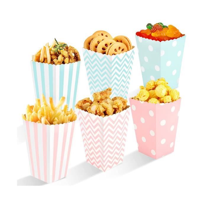 Popcorn Boîtes Boite Pop Corn 48 PCS Boîtes de Popcorn in Carto Bleu ...