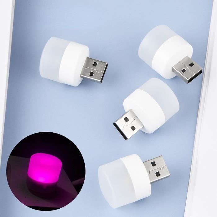 Lampe a poser,Mini lampe LED ronde avec prise USB, alimentée par ...