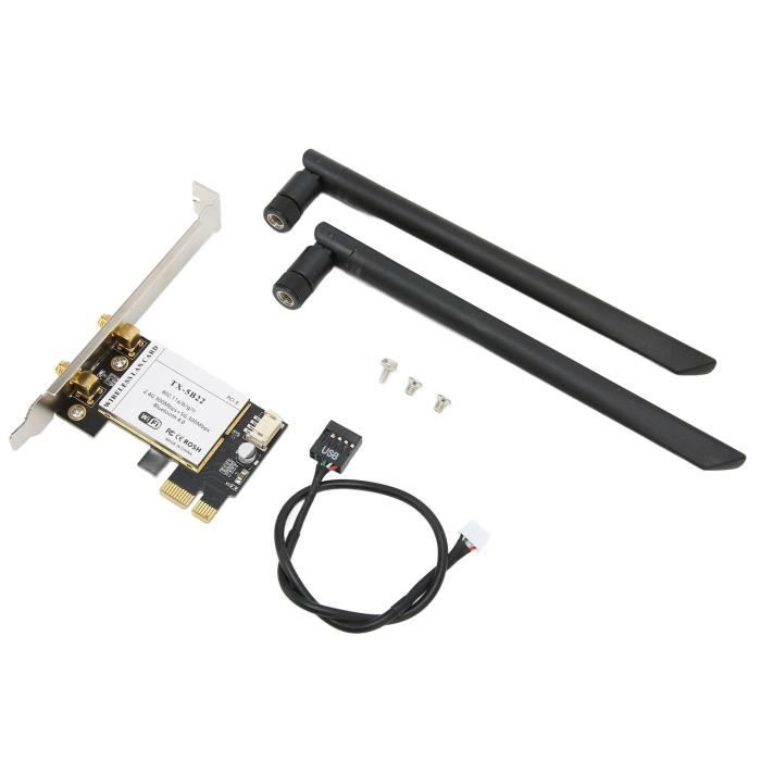 Cikonielf Carte WiFi Carte Internet sans fil 2.4Ghz 5Ghz 300Mbps à taux ...