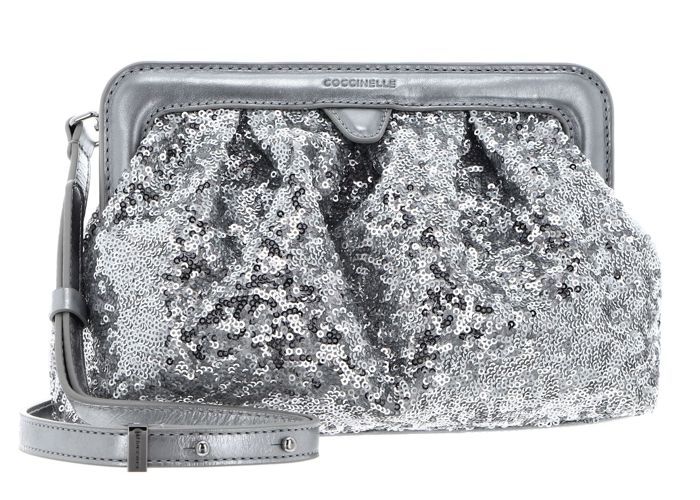 COCCINELLE Sac à épaule bandoulière argenté pour femme - Diletta ...