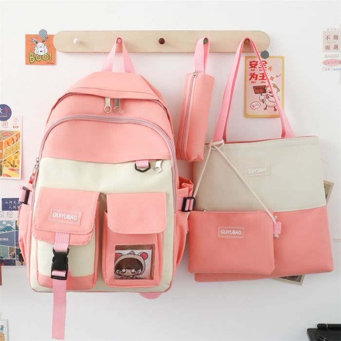 Sac à Dos Scolaire, Sets de Sac d'école Fille 3 en 1 avec Sac à Crayons ...