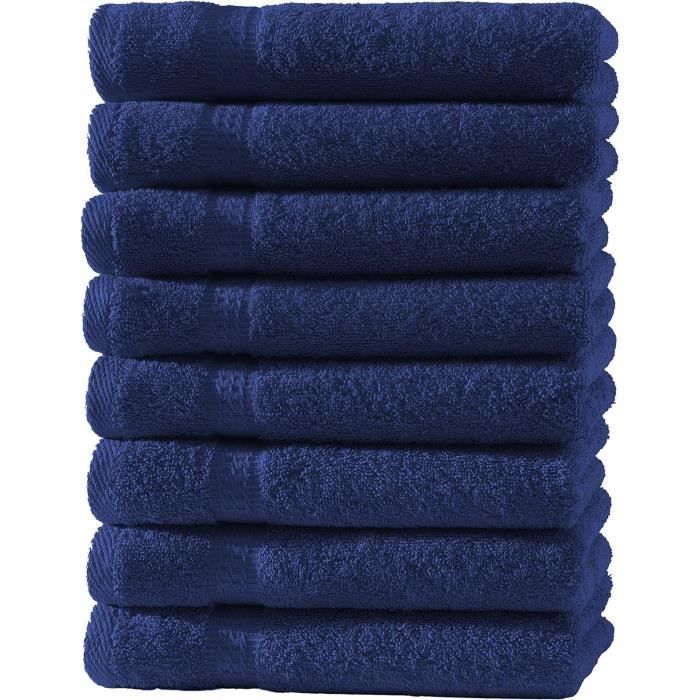 8X Serviette D'Invité | Marine | 100% Coton Éponge | Öko-Tex Standard ...