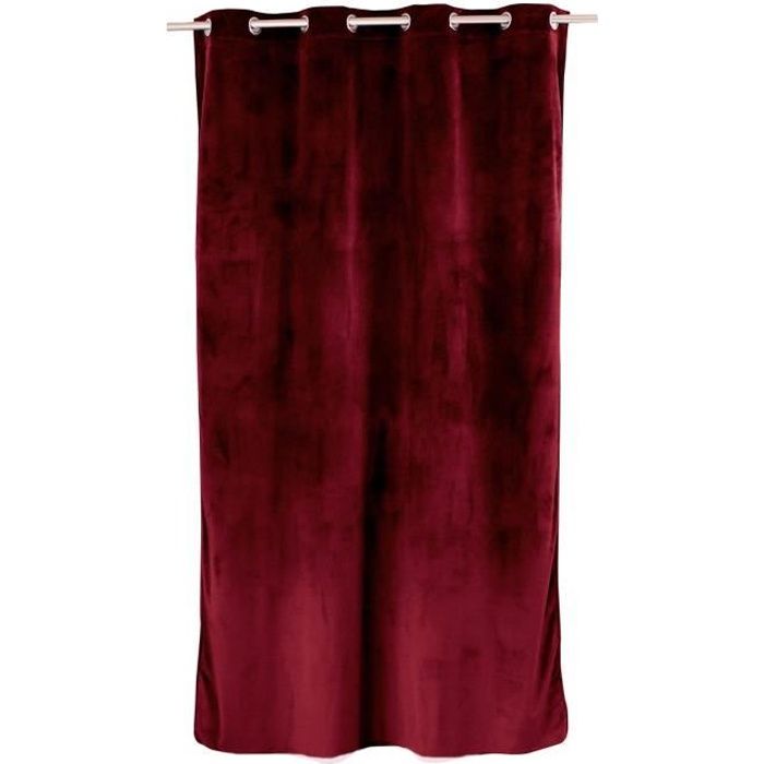 Rideau 8 oeillets velours polyester 140x240 cm NOUNOURS coloris ROUGE ...