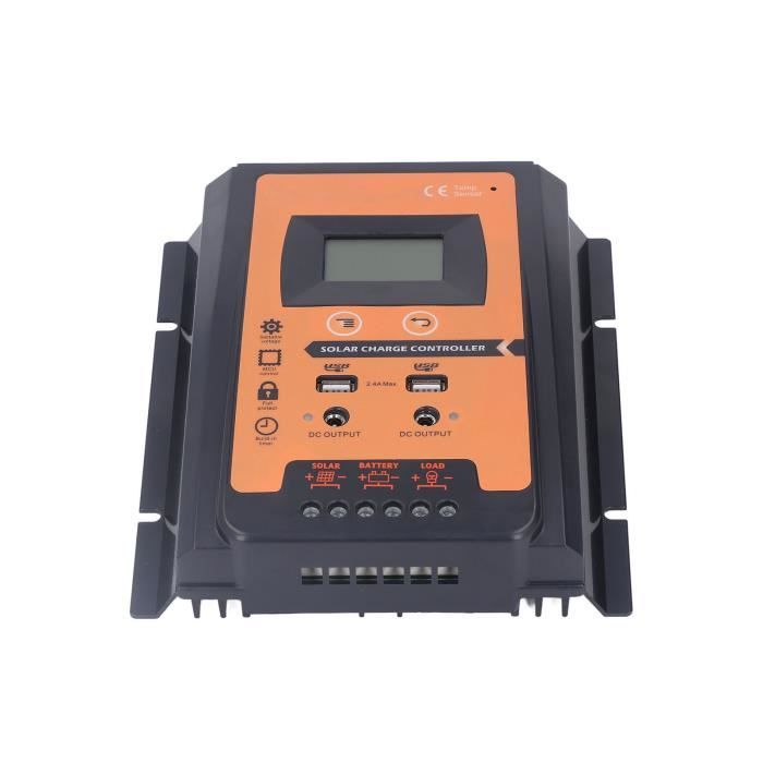 HURRISE Contrôleur de charge et de décharge solaire PowMr LCD contrôleur de décharge de charge ...