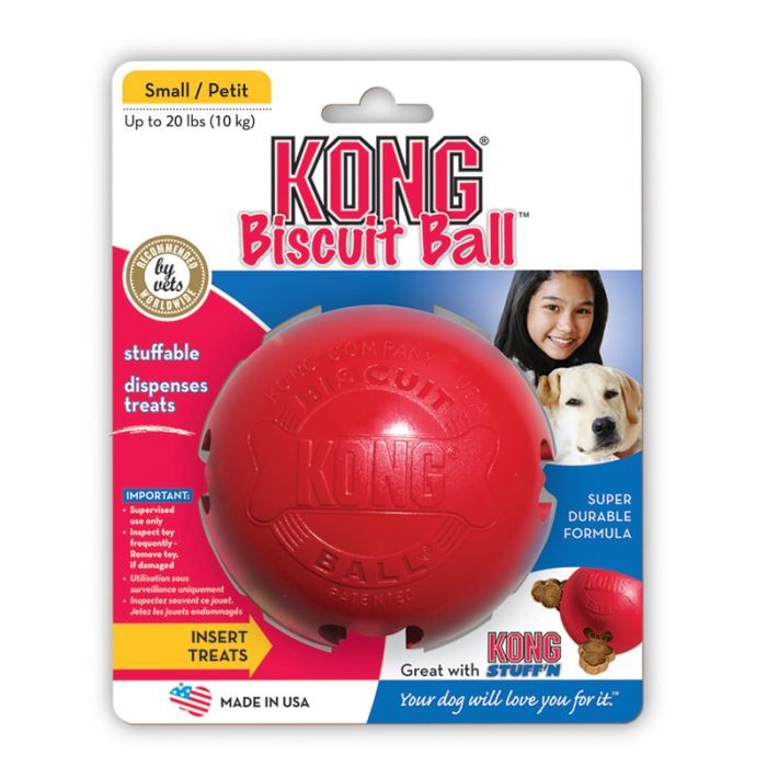 Balle à friandises - KONG - BISCUIT BALL SMALL - Rouge - Petit - Chien ...