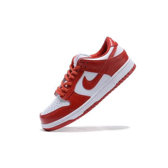 Baskets Nike Dunk LOW Chaussures pour Homme Femme Blanc rouge ...