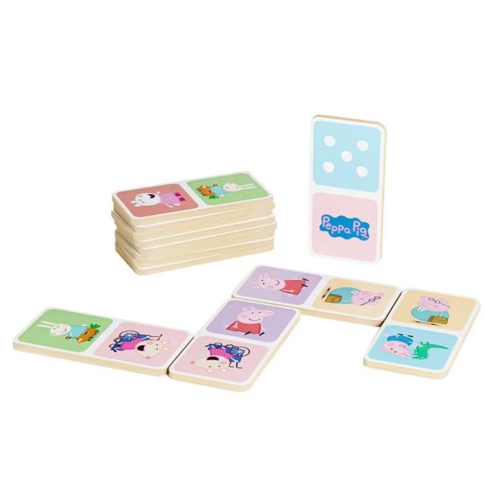 Jeu de société - PEPPA PIG - DEQUBE Domino - 28 pièces - En bois - Sac ...