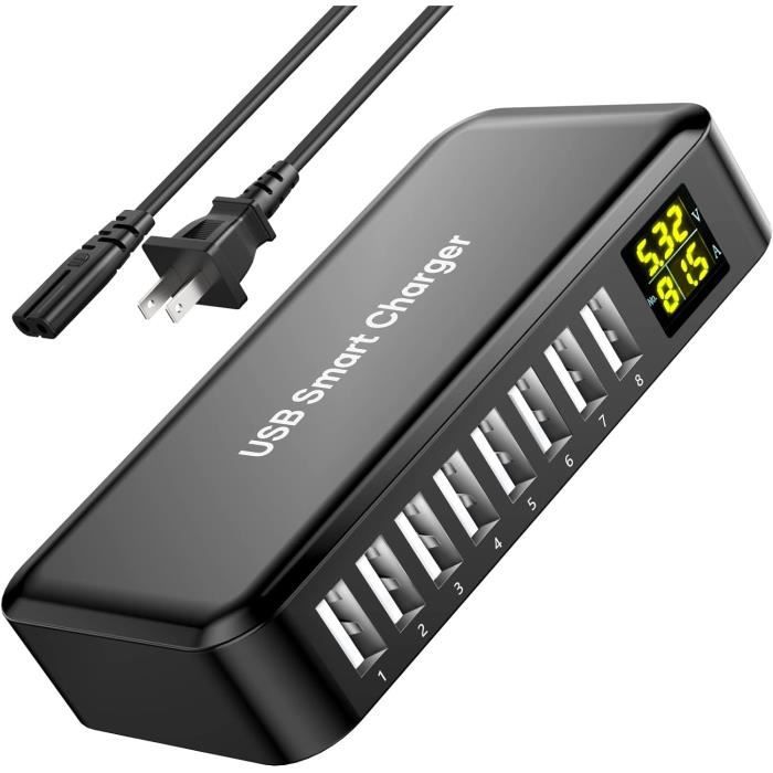 Chargeur Usb, 8-Port Station De Charge Usb, Chargeur Usb Multiples Avec ...