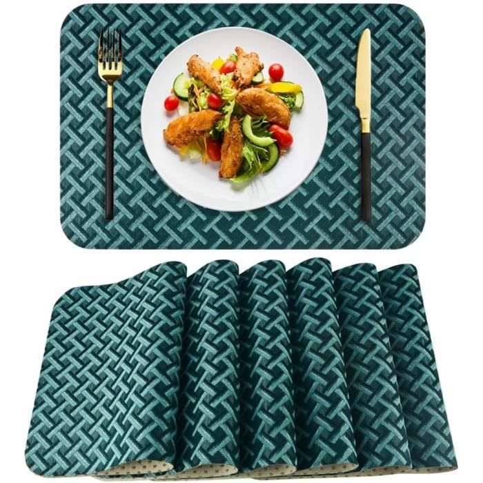 Sets de Table Lavable, Lot de 6 Sets de Table Antidérapants et Lavables ...
