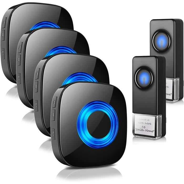 Sonnette sans Fil PHYSEN CW 300 M Sonnette de Porte IP55 Étanche, Kit ...