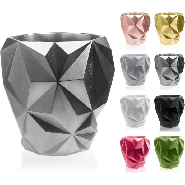 Pot De Fleurs En Ciment - Géométrique - Diamètre : 13 Cm - Diamètre ...