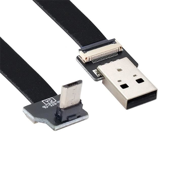 Câble Plat De Données Usb 2.0 Type A Mâle Vers Micro Usb 5 Broches Mâle ...
