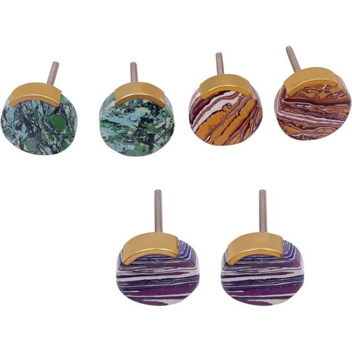 Set De 6 Boutons Ronds En Pierre | Superbes Poignées En Turquoise ...