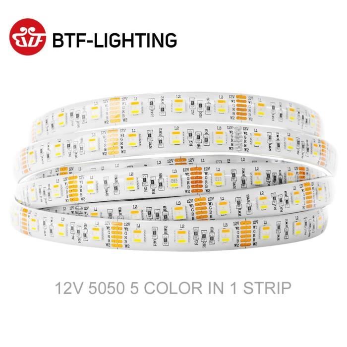 BANDE LED,White PCB-5m RGB-WW 12V-IP30--Bande lumineuse Led RGBW 5050 ...