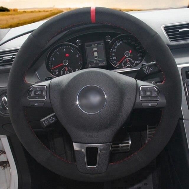 COUVRE-VOLANT,Style 4--Housse de volant de voiture en cuir véritable ...