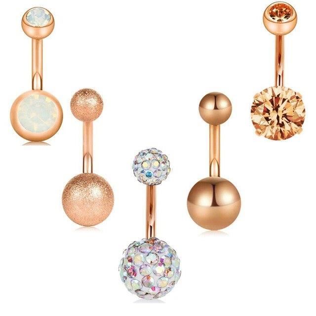 Anneau de nombril,5Piece SetC--Ensemble de piercings de nombril en ...